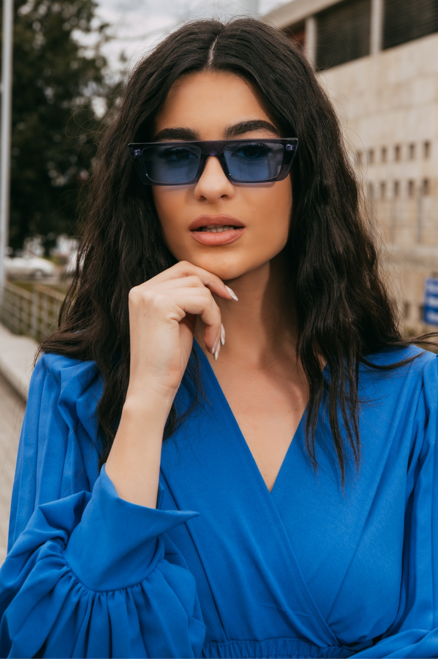 Γυαλιά Ηλίου Lorelai Με Σκελετό Με Γωνίες- Μώβ | Antithesis Clothing