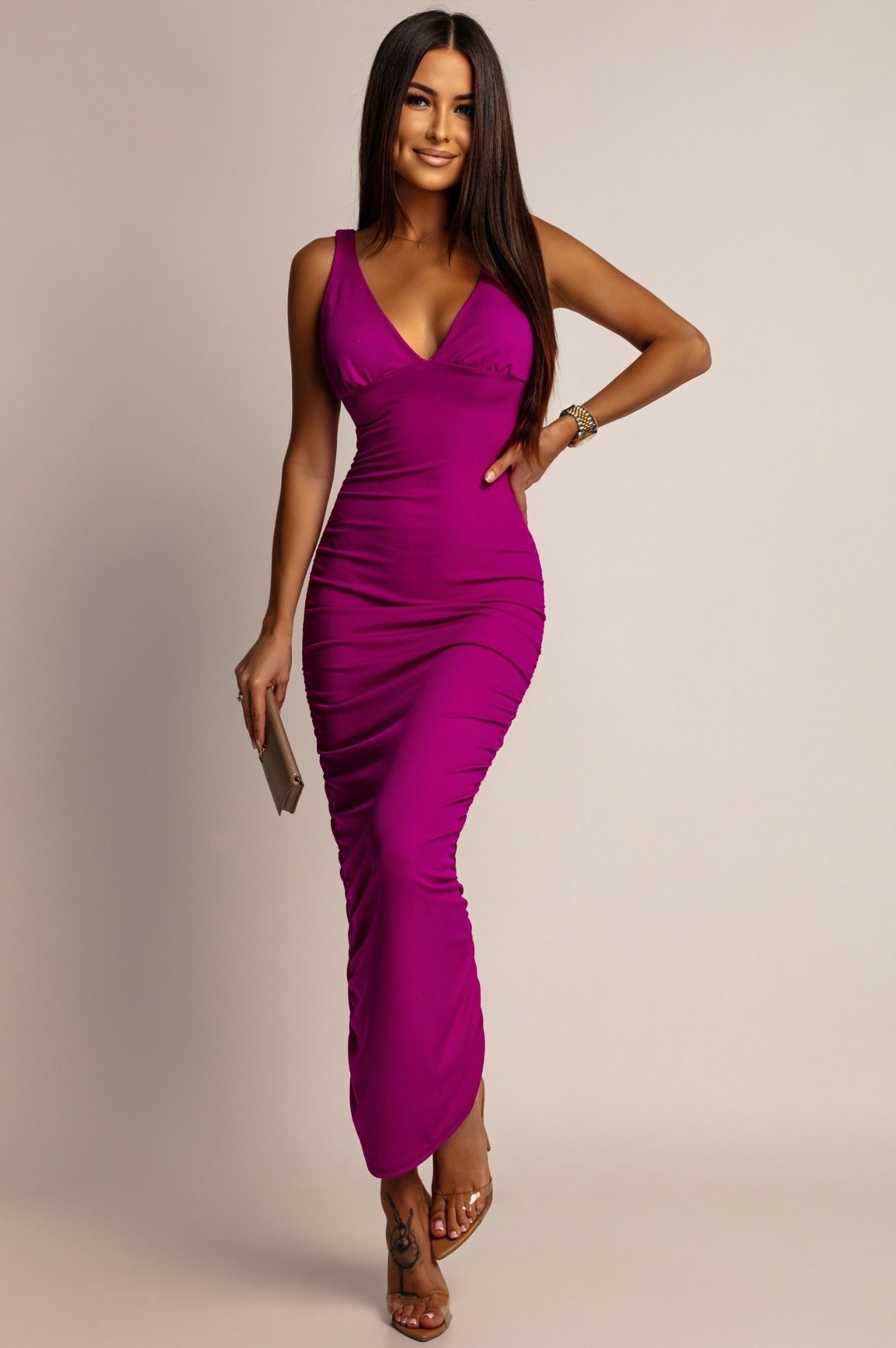 ΦΟΡΕΜΑ MIDI PENCIL ΜΕ ΤΙΡΑΝΤΕΣ ΚΑΙ ΣΟΥΡΑ ΣΤΑ ΠΛΑΓΙΑ - MAGENTA ...