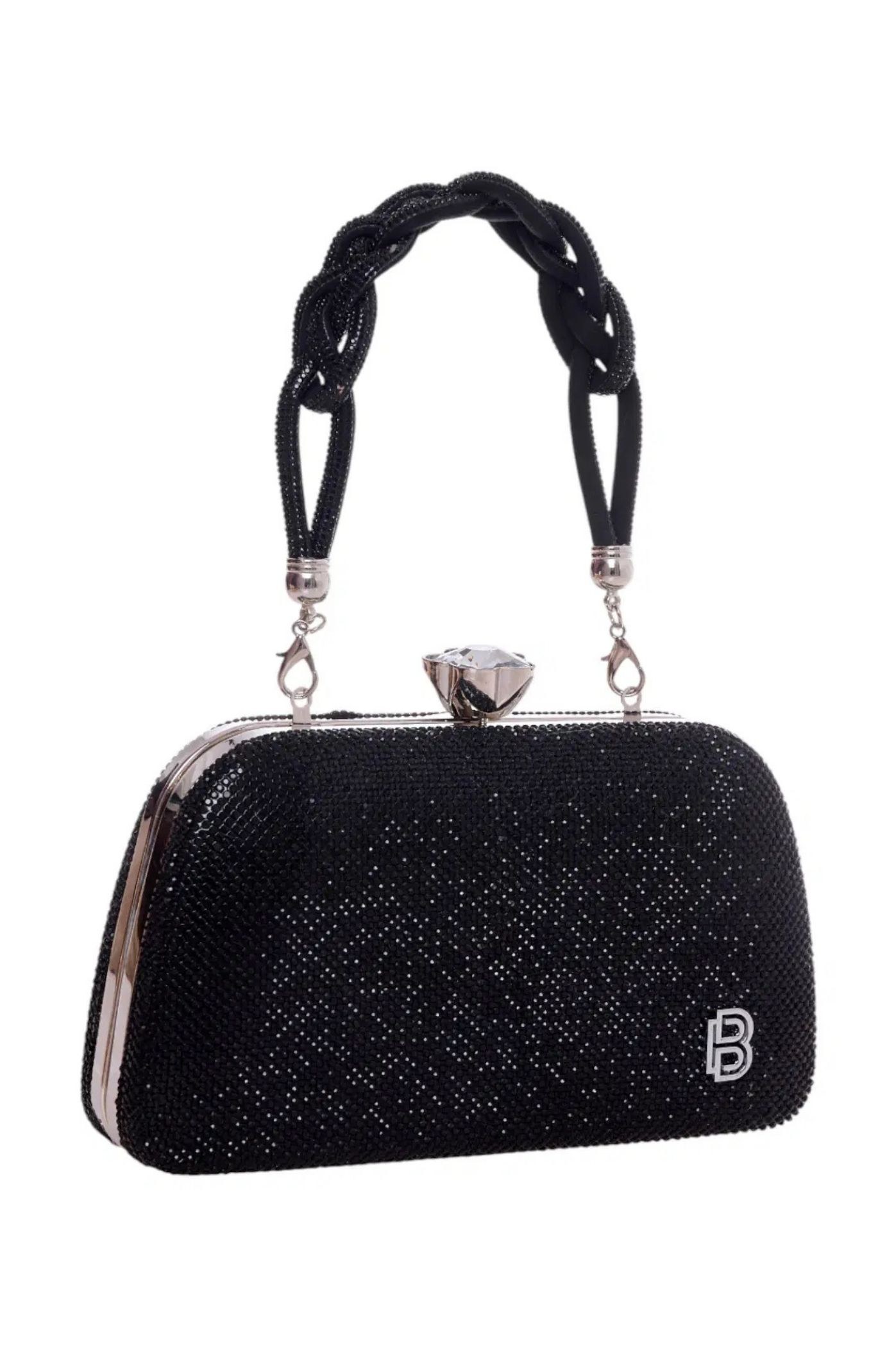 ΤΣΑΝΤΑ CLUTCH ΜΕ STRASS ΚΑΙ ΑΠΟΣΠΩΜΕΝΟ ΠΛΕΚΤΟ ΛΟΥΡΑΚΙ - ΜΑΥΡΟ ...