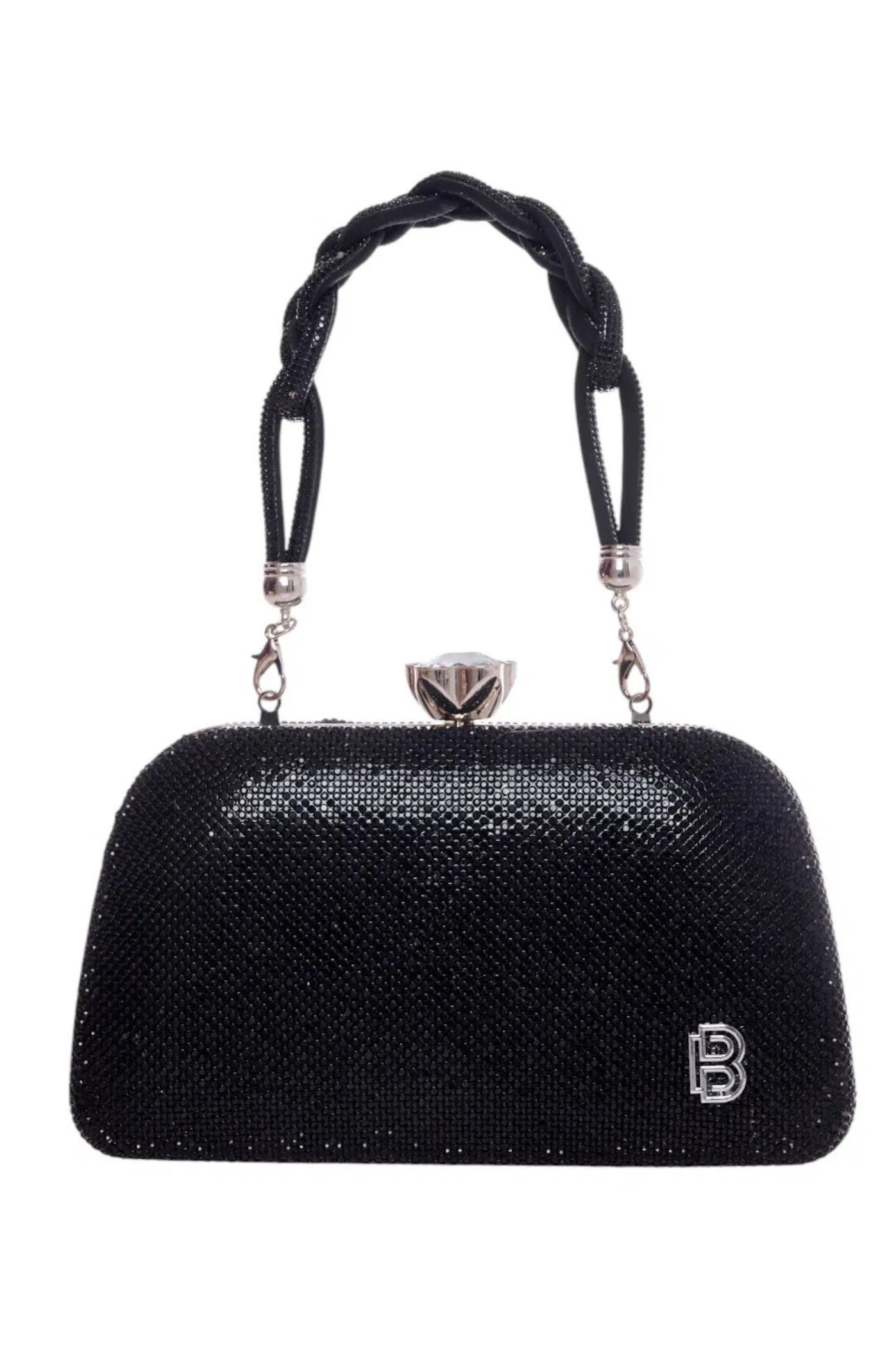 ΤΣΑΝΤΑ CLUTCH ΜΕ STRASS ΚΑΙ ΑΠΟΣΠΩΜΕΝΟ ΠΛΕΚΤΟ ΛΟΥΡΑΚΙ - ΜΑΥΡΟ ...